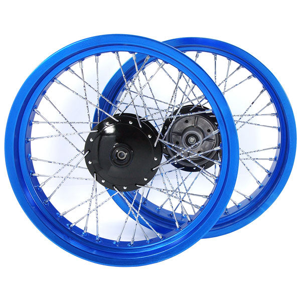 BS1372-BLUE - Cub Blue Alloy 36 Twisted Spoke Rims 3.0 Front and 4.25 ...